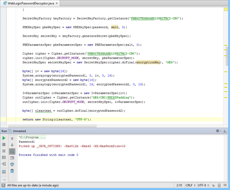 Decrypting Weblogic Passwords 5138