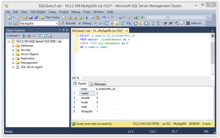 Hacking SQL Server Stored Procedures – Part 1: (un)Trustworthy Databases